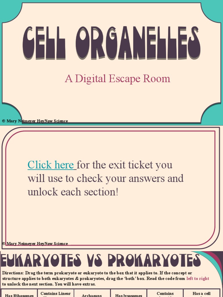 A Digital Escape Room: © Mary Neimeyer Heynow Science | PDF ...