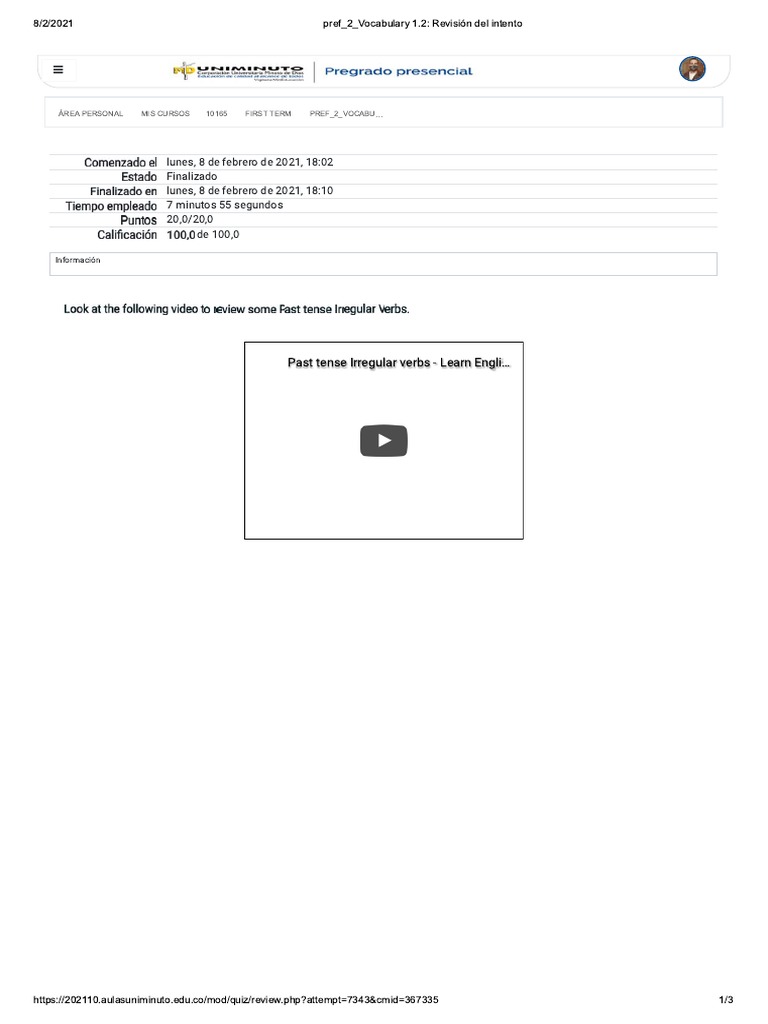 Pref - 2 - Vocabulary 1 | PDF
