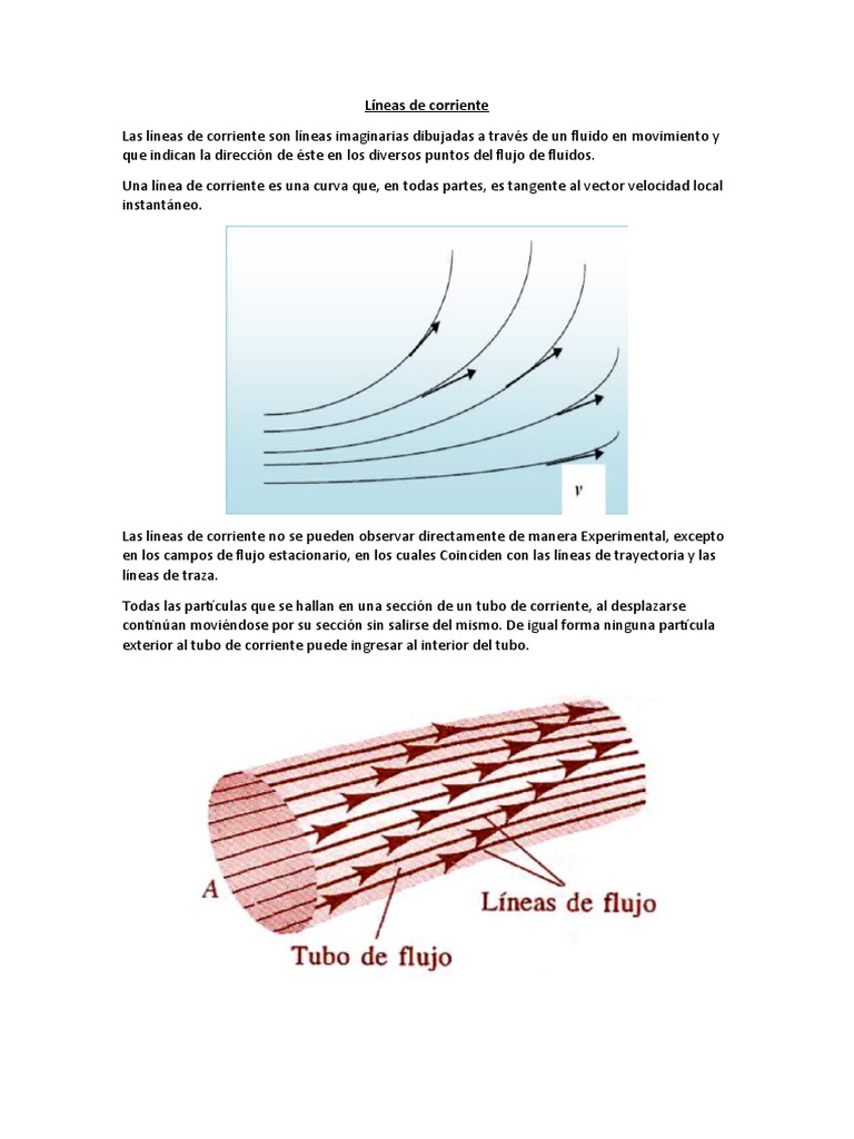 Líneas y tubos de corriente en fluidos | PDF