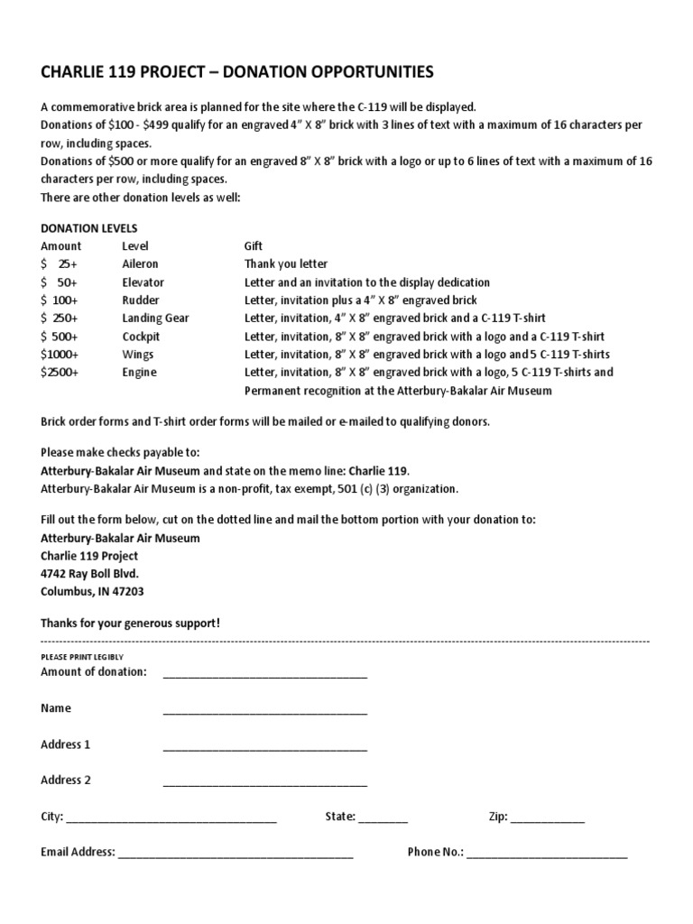 Charlie 119 Project Donations | PDF | Aviation | Taxes