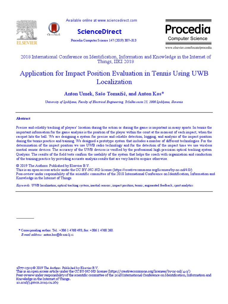 Application For Impact Position Evaluation in Tennis Using UWB Localization | PDF | Ultra ...