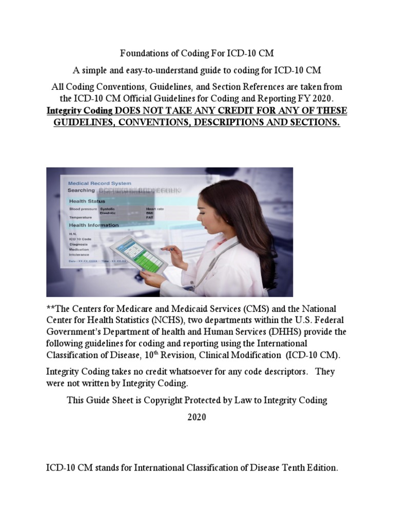 Icd-10 CM Step by Step Guide Sheet | PDF | Clinical Medicine | Diseases ...