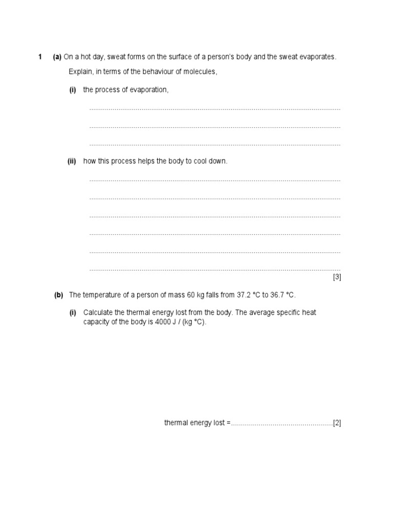 Simple Kinetic Molecular Model of Matter 3 QP | PDF | Latent Heat ...