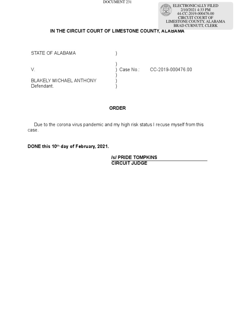 Mike Blakely Judge Recusal | PDF