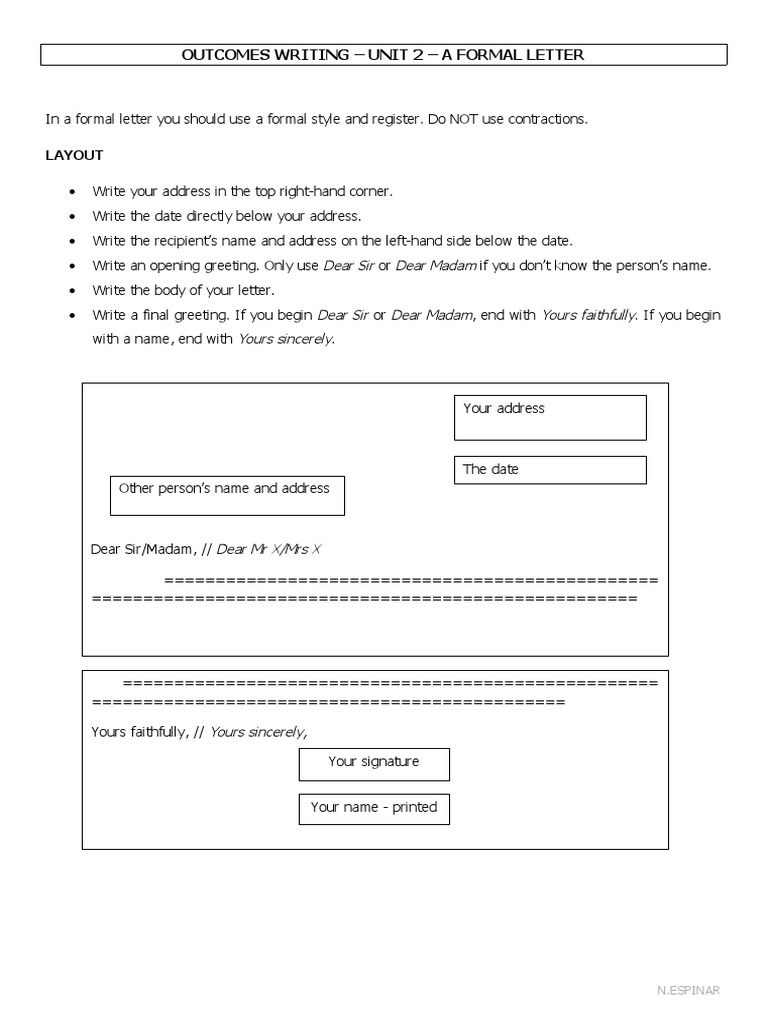 2 Unit 2.0 - b2 Writing - A Formal Letter - Giving Advice | PDF ...