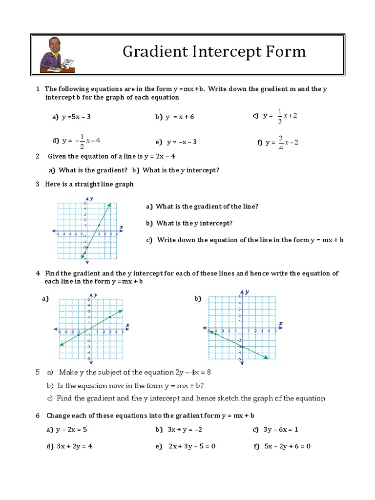 1 Gradient Intercept | PDF | Mathematical Analysis | Equations