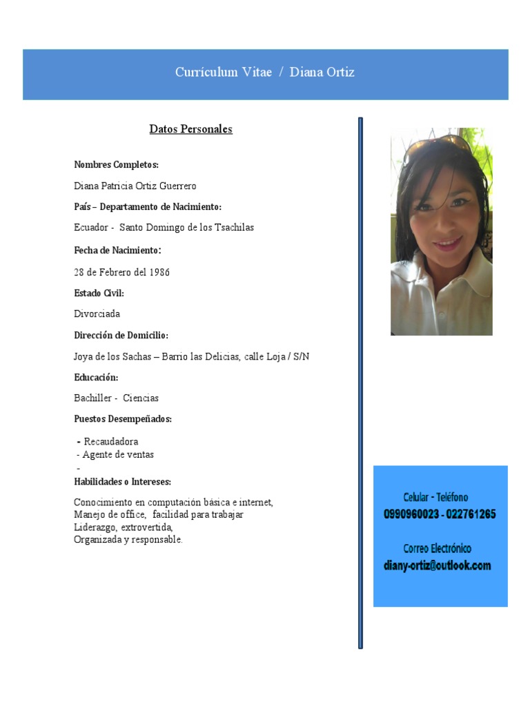 Curriculum Vitae Diana | PDF | Plan de estudios | Educación avanzada