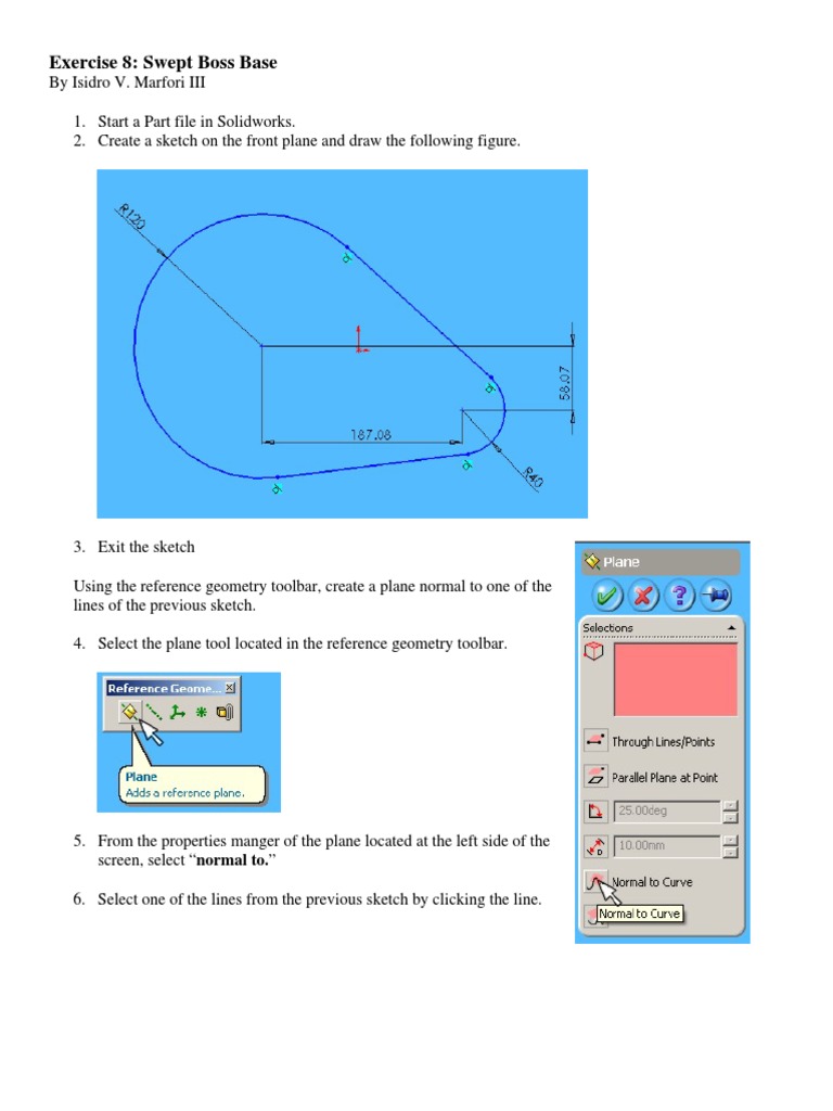 Lesson 8 Swept Boss Base | PDF