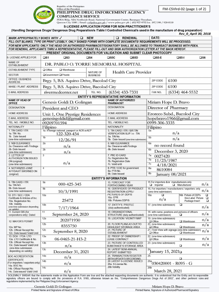Pdea Form For MS | PDF