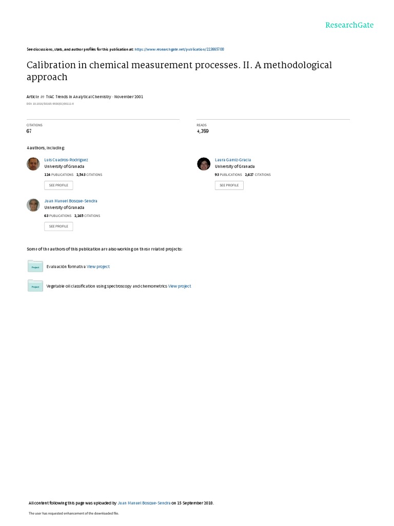 Calibration in Chemical Measurement Processes. II. A Methodological ...
