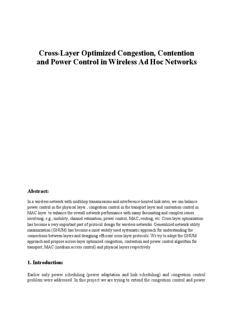 Cross-Layer Optimization of Wireless Networks | PDF | Systems Science | Mathematical Optimization