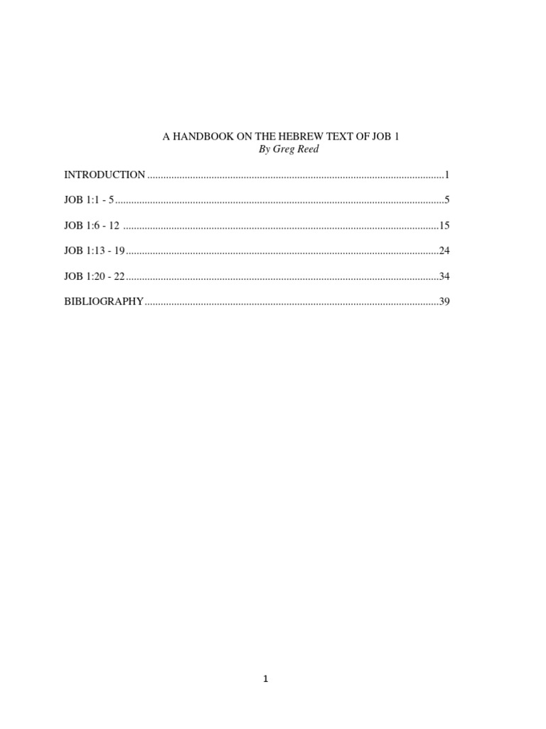 Hebrew Exegesis of Job | PDF | Adjective | Clause