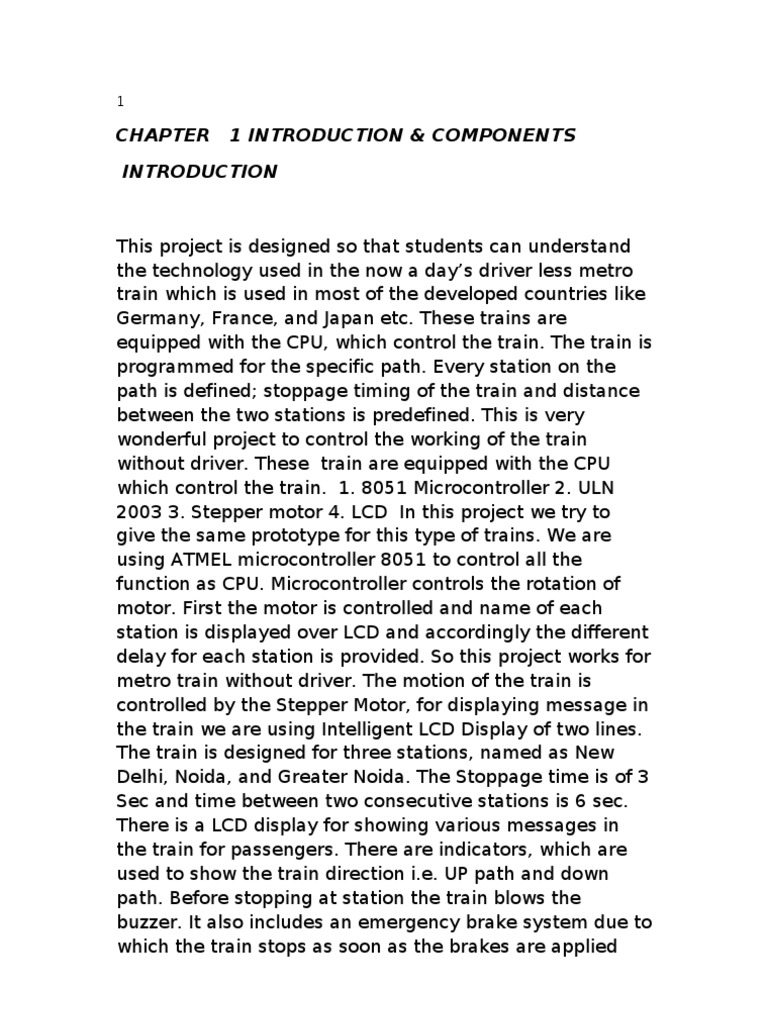 Metro Train Prototype | PDF | Resistor | Electric Motor