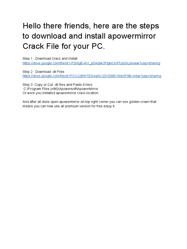 Hello There Friends, Here Are The Steps To Download and Install Apowermirror Crack File For Your ...