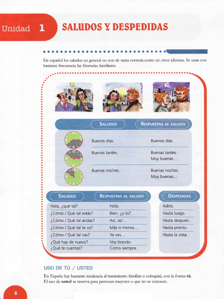 Vocab Esp - Un 1 - Saludos y Despedidas | PDF