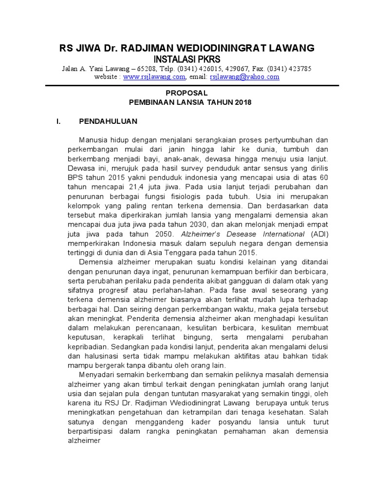 Proposal Pembinaan Lansia | PDF