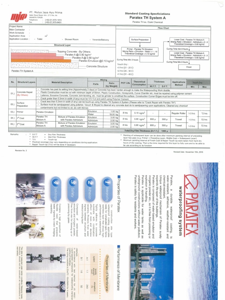 Catalog For Paratex TH Waterproofing | PDF