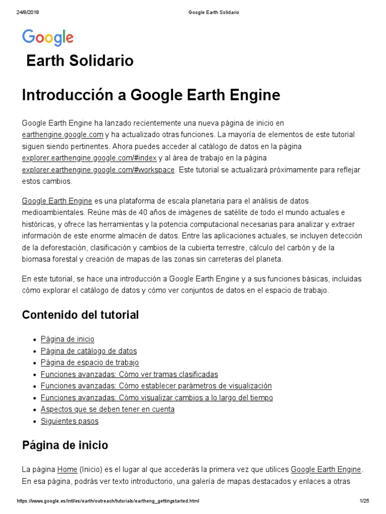 Google Earth Engine Tutorial de Google | PDF | Color | Modelo de color Rgb