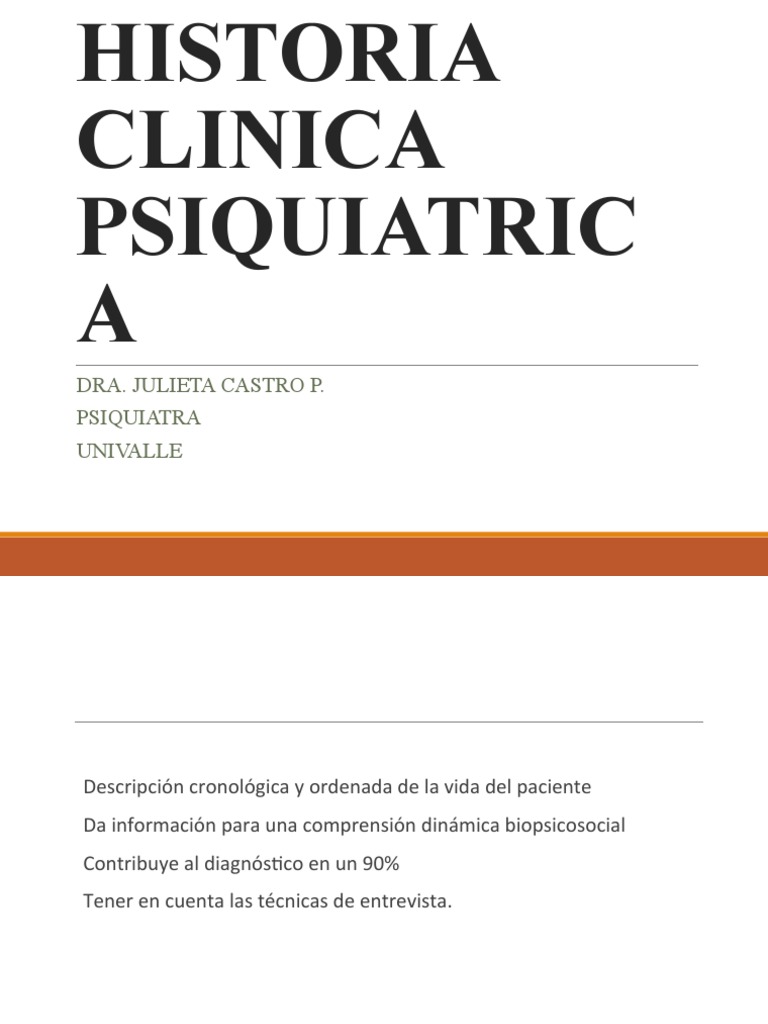 Historia Clinica Psiquiatrica | PDF | Adultos | Adolescencia