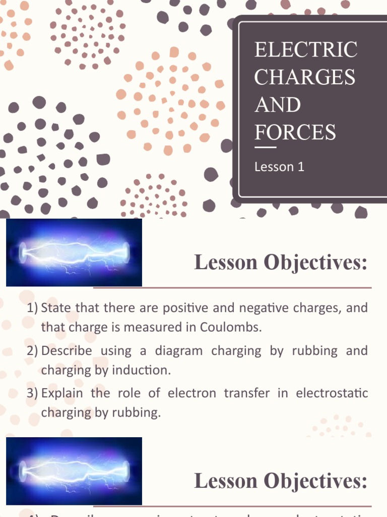 Lesson 1 - Electric Charges and Forces | PDF | Electric Charge | Electron