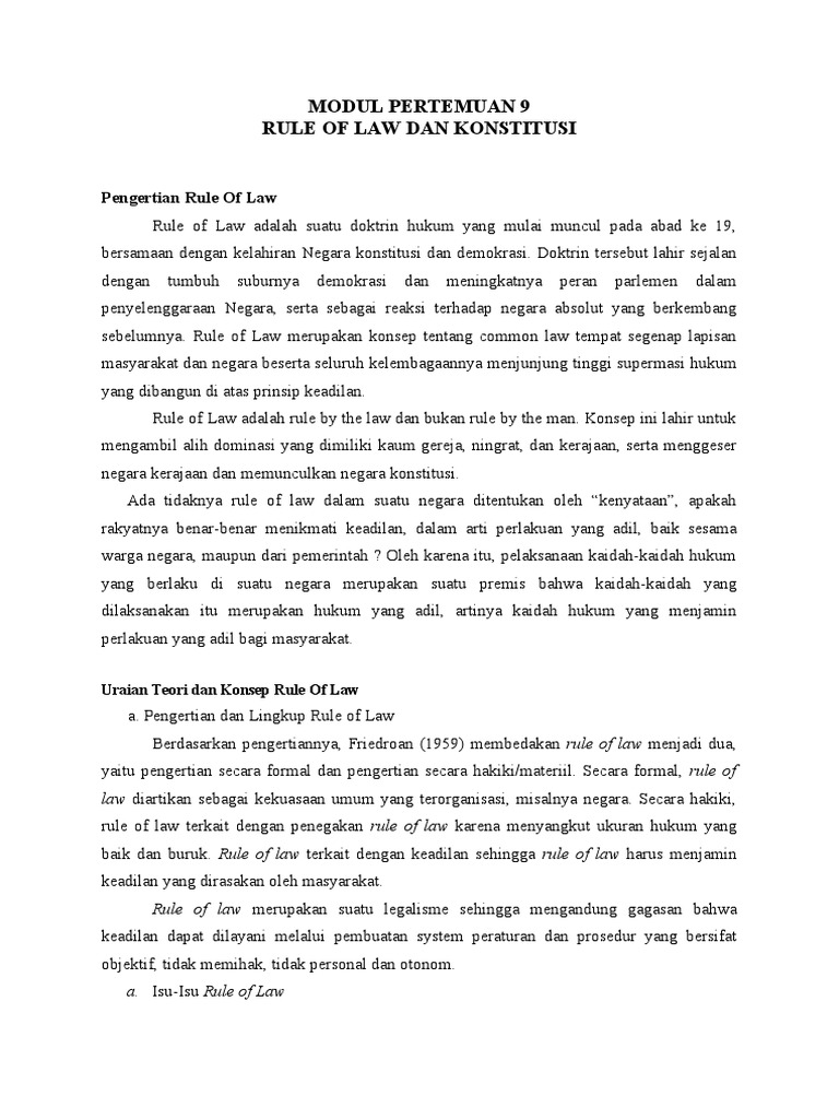 Rule of Law dan Konstitusi | PDF | Politik