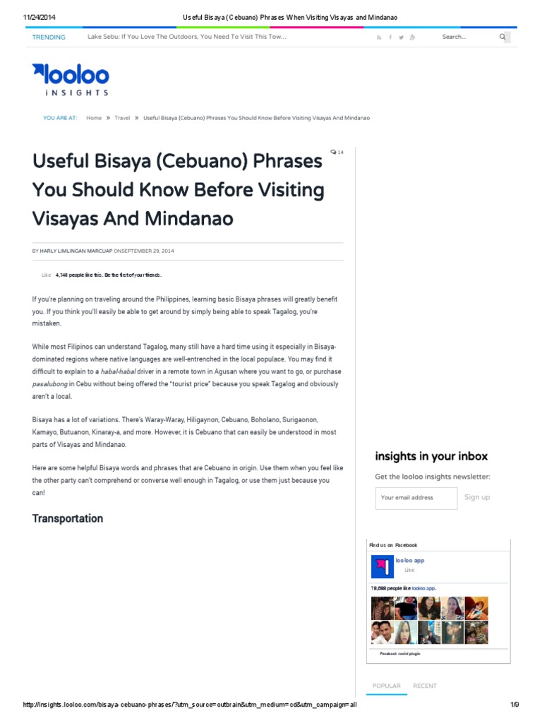 Useful Bisaya (Cebuano) Phrases When Visiting Visayas and Mindanao ...