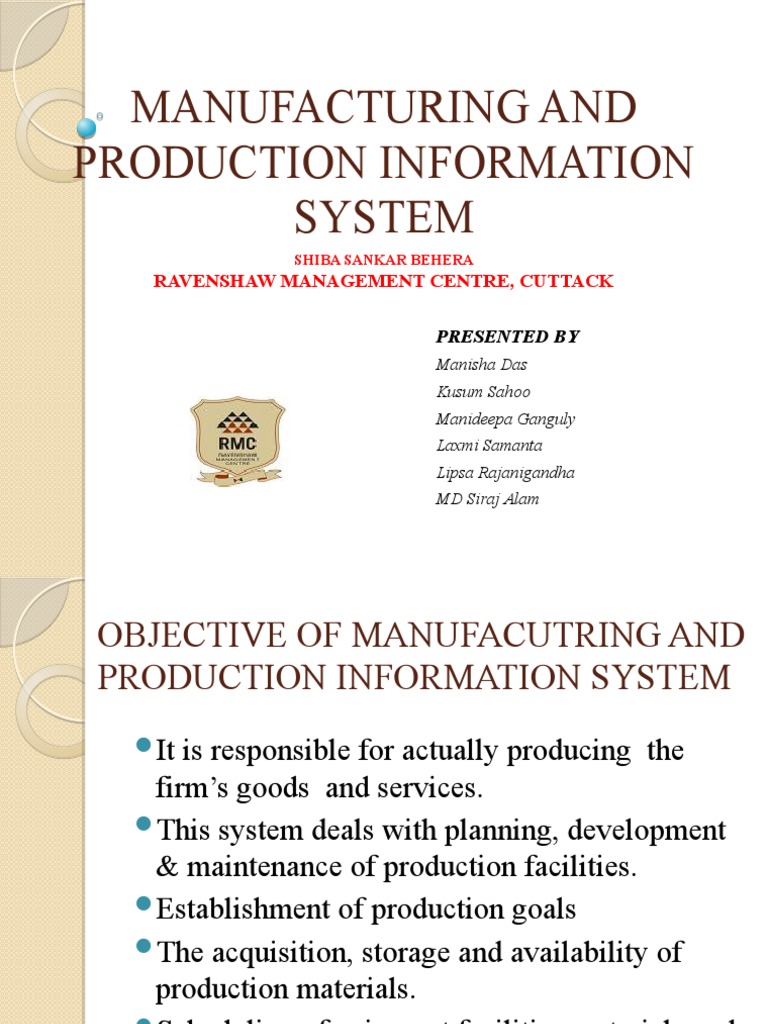 Manufacturing and Production Information System | PDF | Information ...