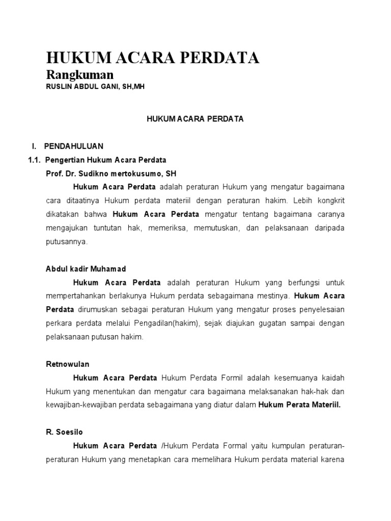 Hukum Acara Perdata | PDF