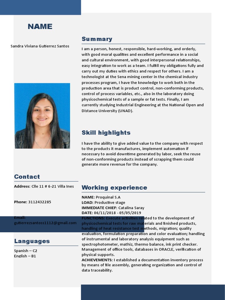 Curriculum Vitae Sandra Viviana Gutierrez | PDF | Engineering ...