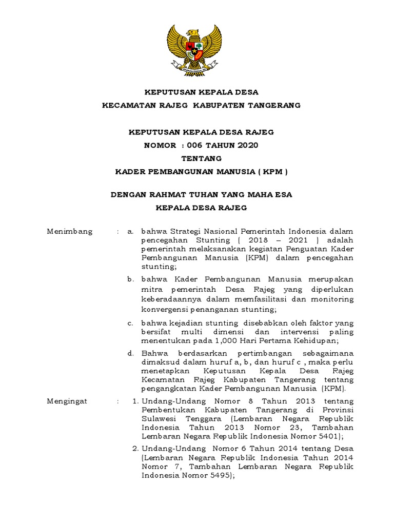 Contoh Draf SK KPM | PDF