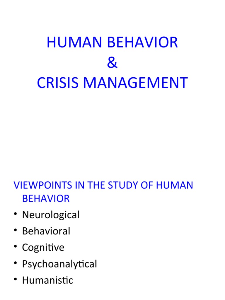 Human Behavior & Crisis Management | PDF | Mental Disorder ...