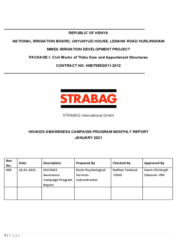 HIV-Aids Monthly Progress Report - January, 2021 | PDF | Hiv/Aids ...
