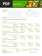 Cooking Competition Score Sheet | PDF | Tableware | Cooking