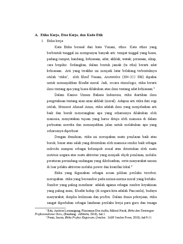 Etika, Etos, Kode Etik | PDF