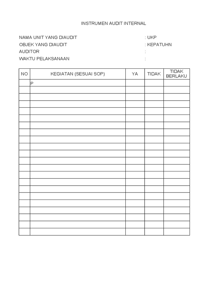 Contoh Laporan Audit Internal UKP | PDF | Pengembangan Diri | Kesehatan ...