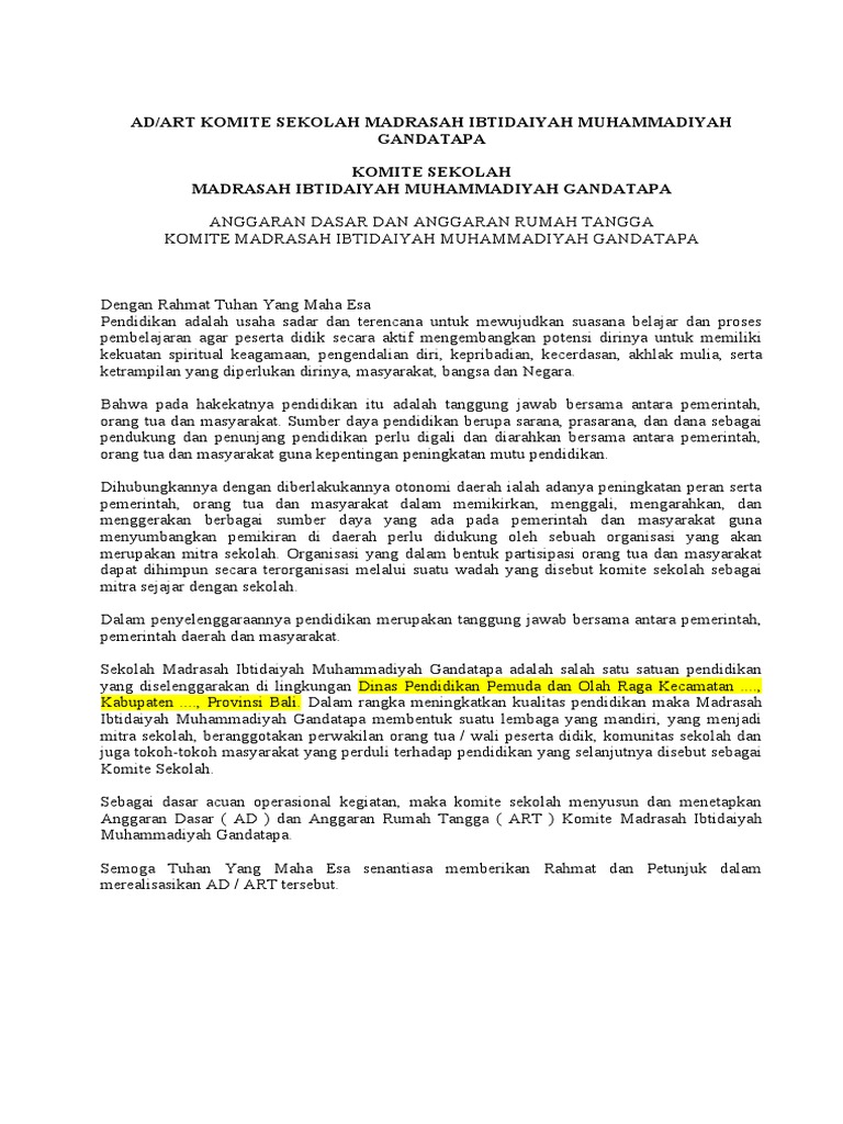Ad Art Komite Sekolah | PDF