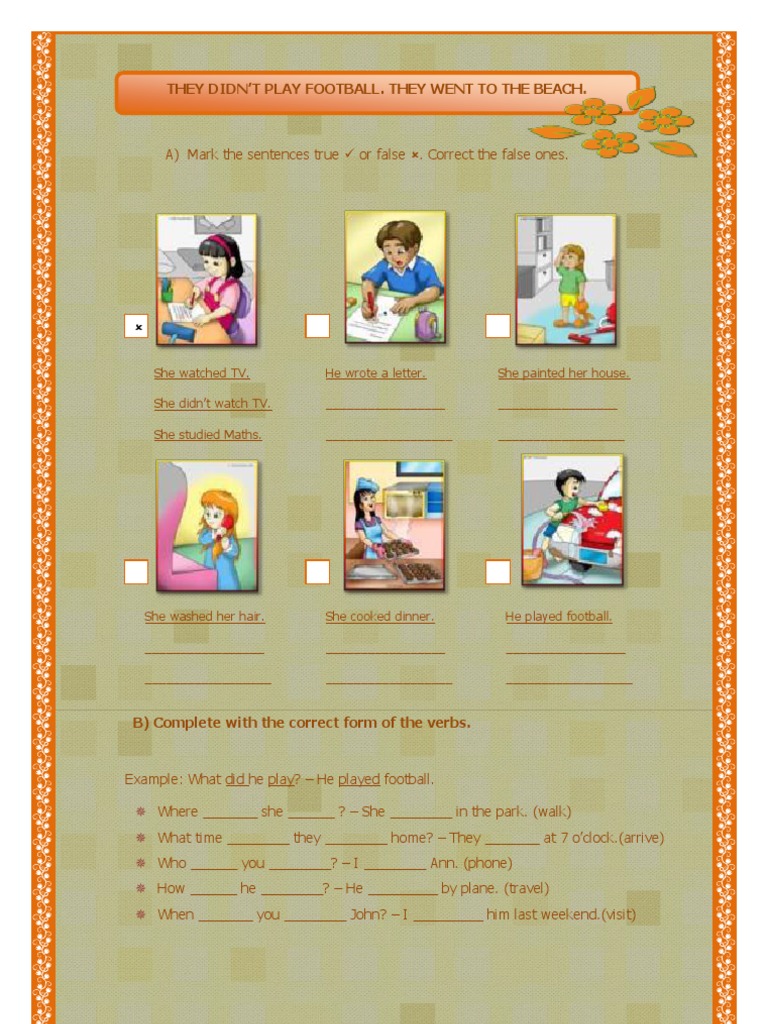 Past Simple Activities Worksheet | PDF