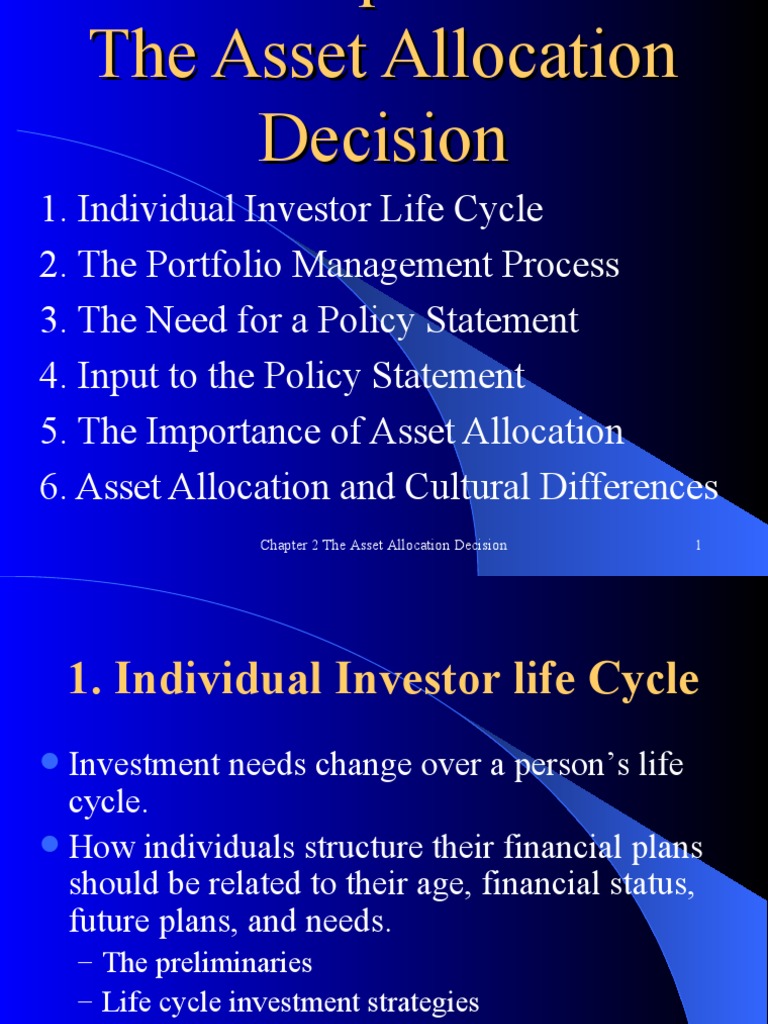Chapter 2 The Asset Allocation Decision Pdf Asset Allocation