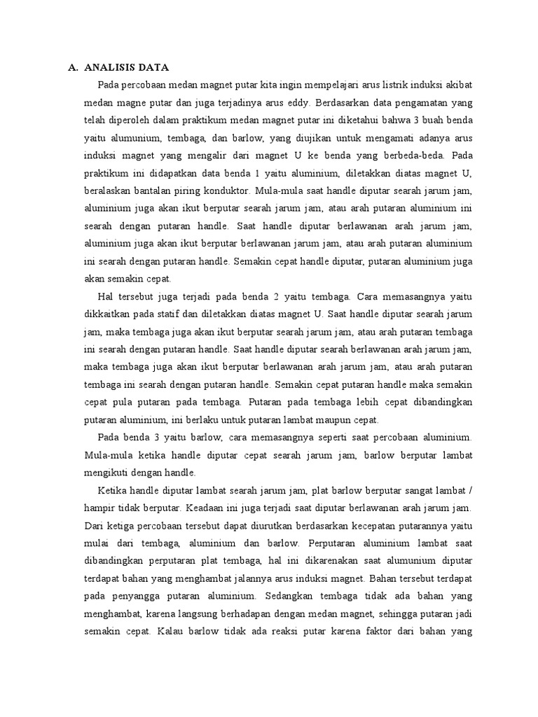 ANALISIS DATA Medan Magnet Putar Fiks | PDF