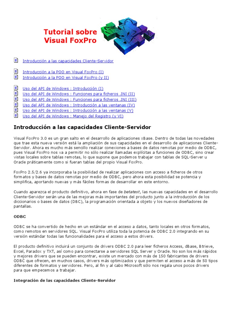 Tutorial Sobre Foxpro | PDF | Programación de computadoras | Objeto (informática)