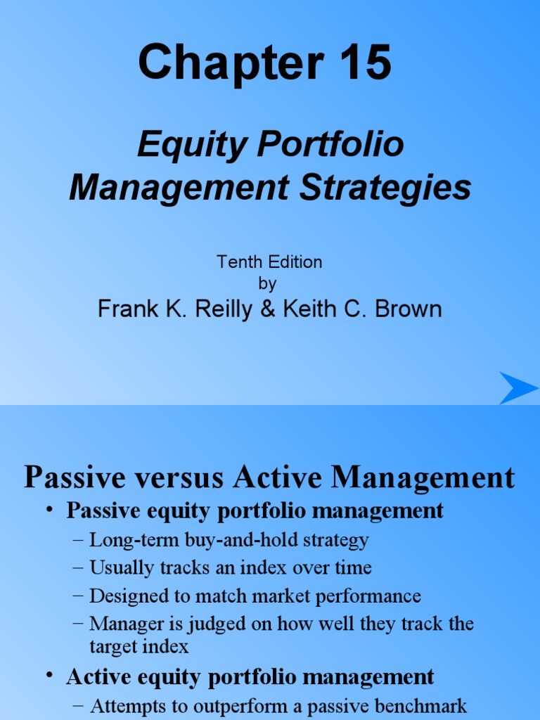 An Overview of Passive and Active Equity Portfolio Management ...