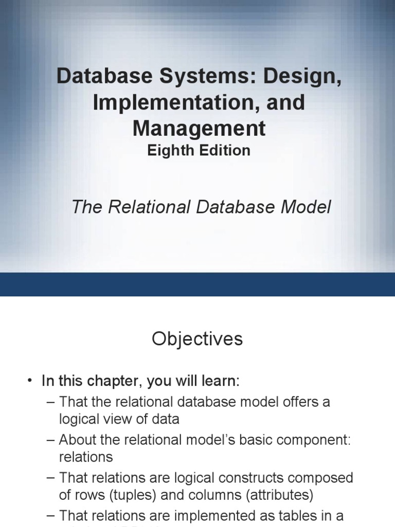 Chapter 2 - Relational Data Model | PDF | Relational Database ...
