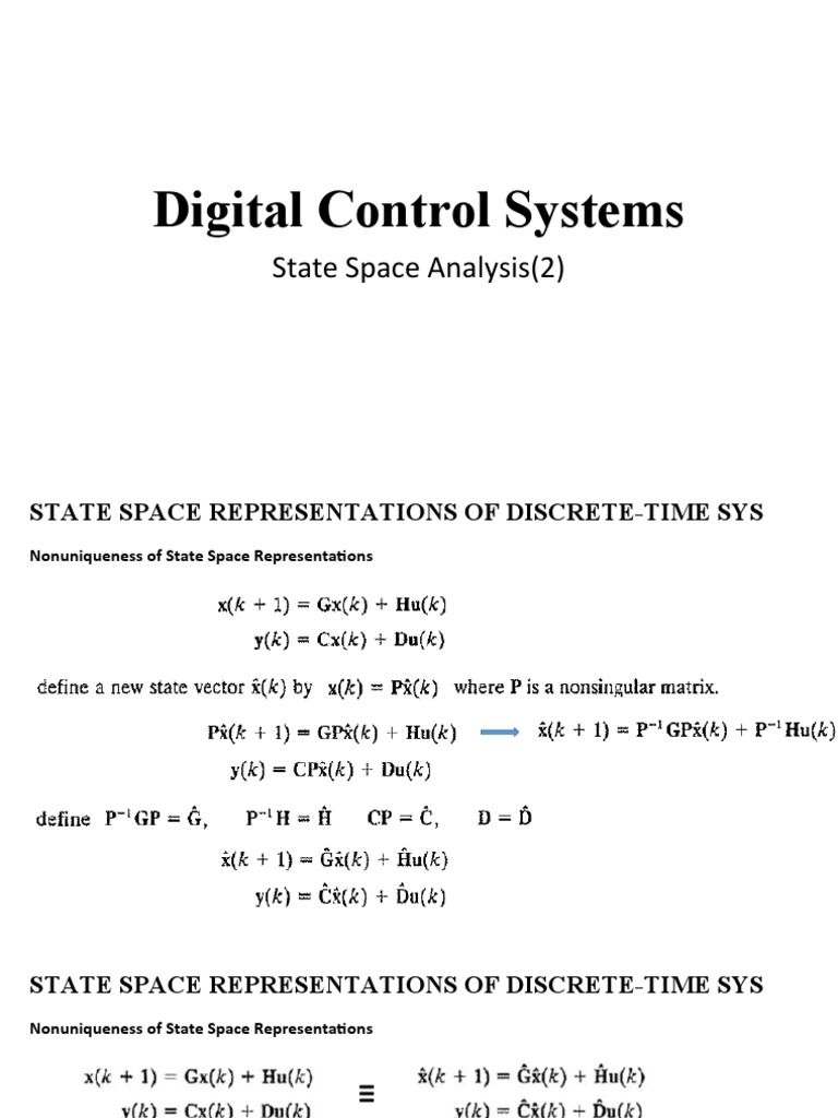 State Space Analysis of Digital Control System | PDF | Algorithms ...