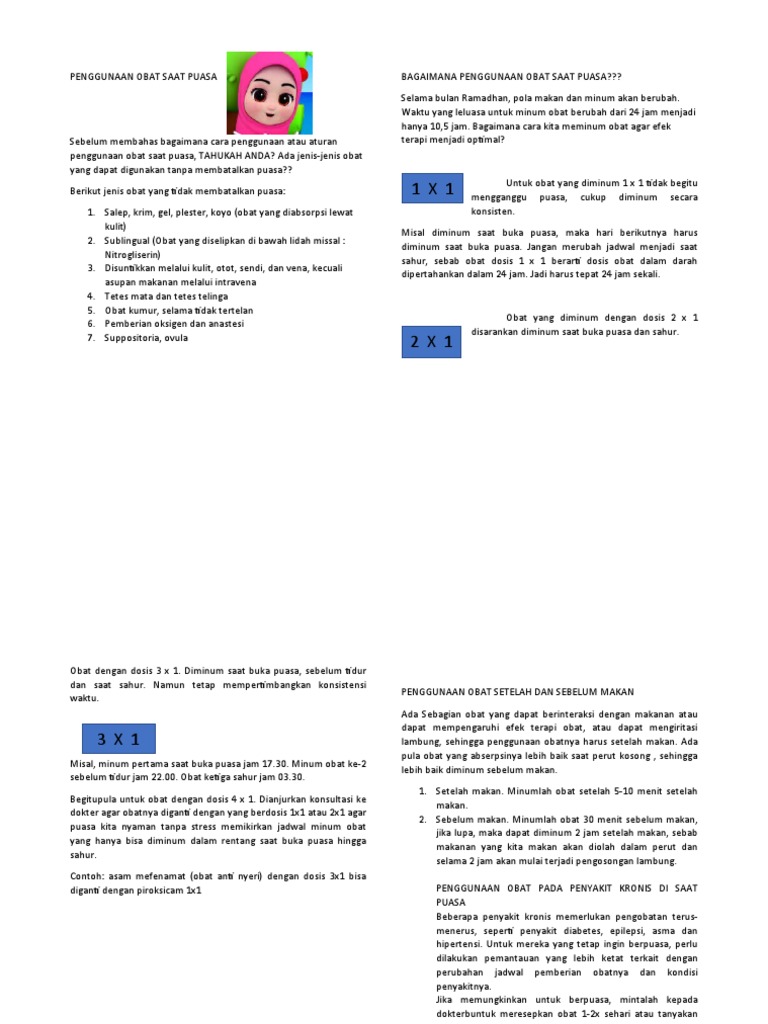 Aturan Minum Obat Saat Puasa | PDF | Pengembangan Diri