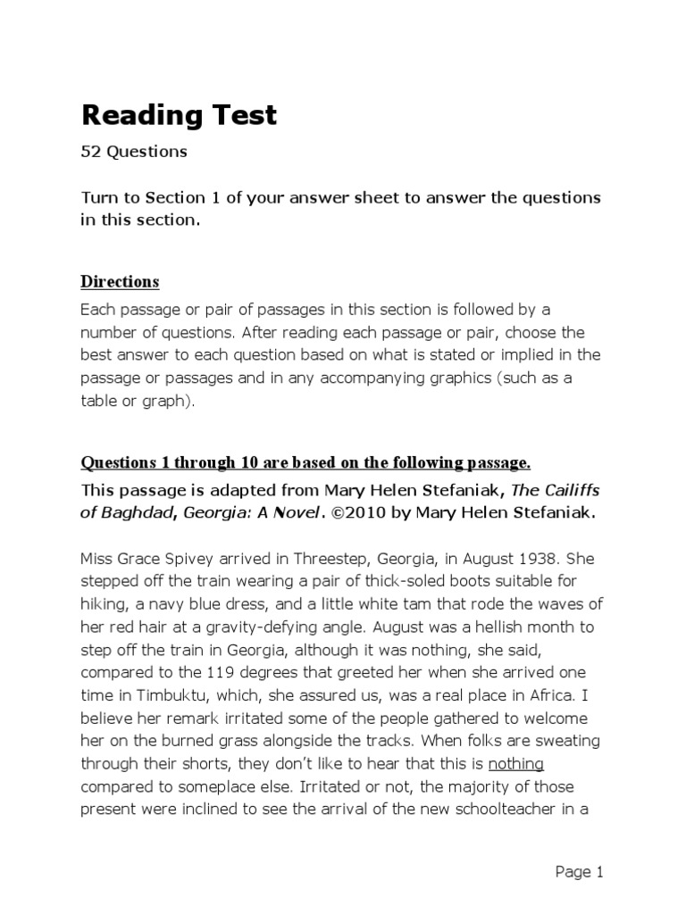 Sat Practice Test 10 Reading Assistive Technology | PDF | Traffic ...