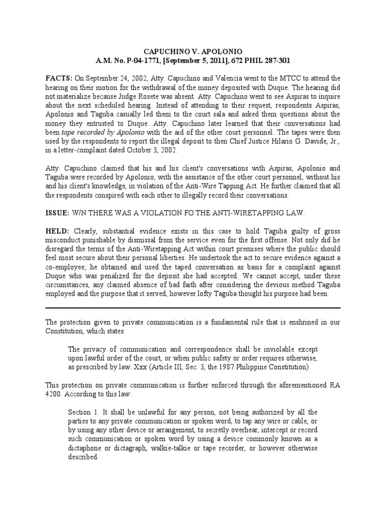 Anti Wiretapping Law | PDF | Telephone Tapping | Crime & Violence