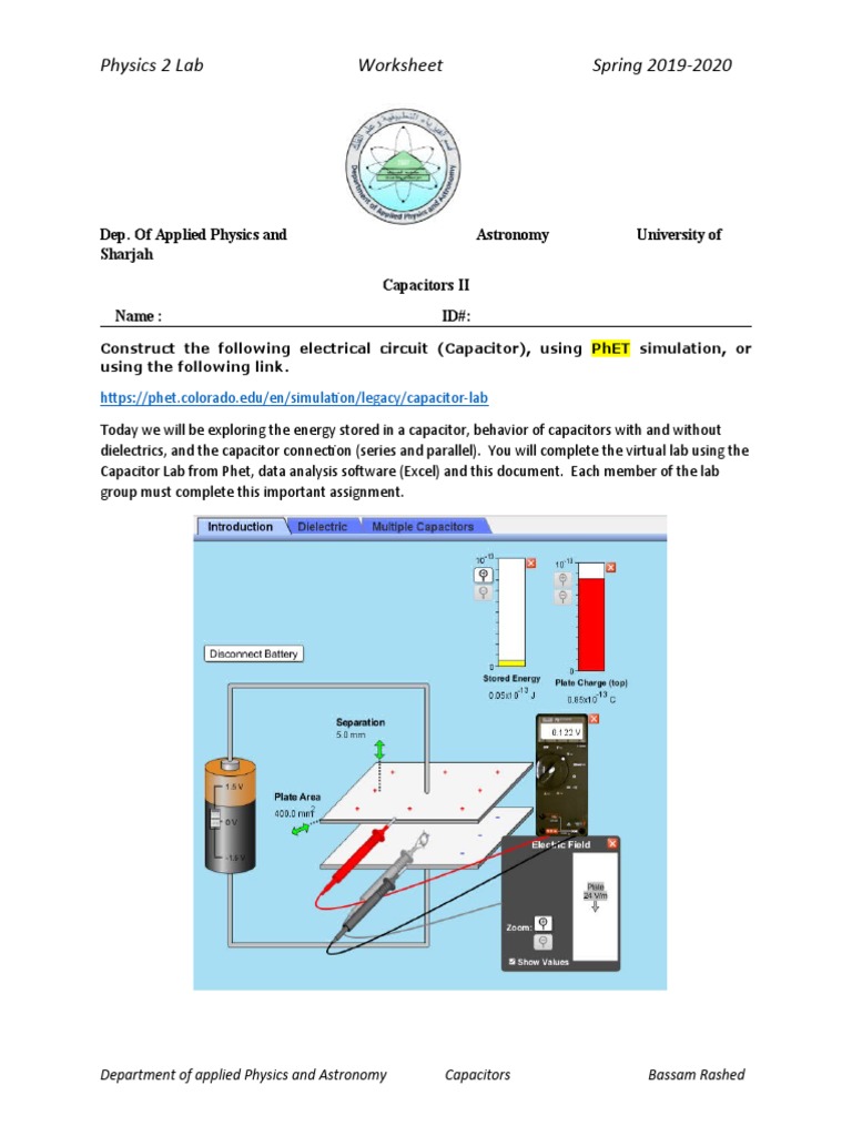 Capacitor 2 Worksheet B | PDF | Dielectric | Capacitor