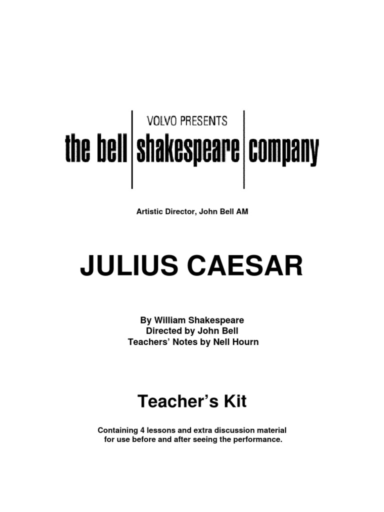 Julius Caesar: Teacher's Kit | PDF | Mark Antony | Julius Caesar