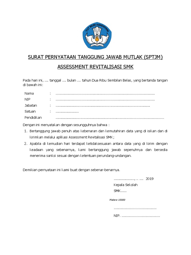 Pakta Integritas Assessment SMK | PDF
