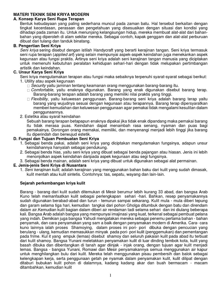 MODUL TEKNIK SENI KRIYA MODERN (New) | PDF